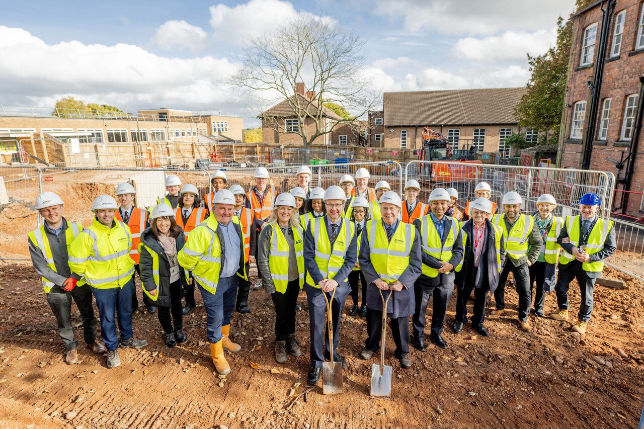 Steel Frame Up at Sixth Form Expansion - Stepnell