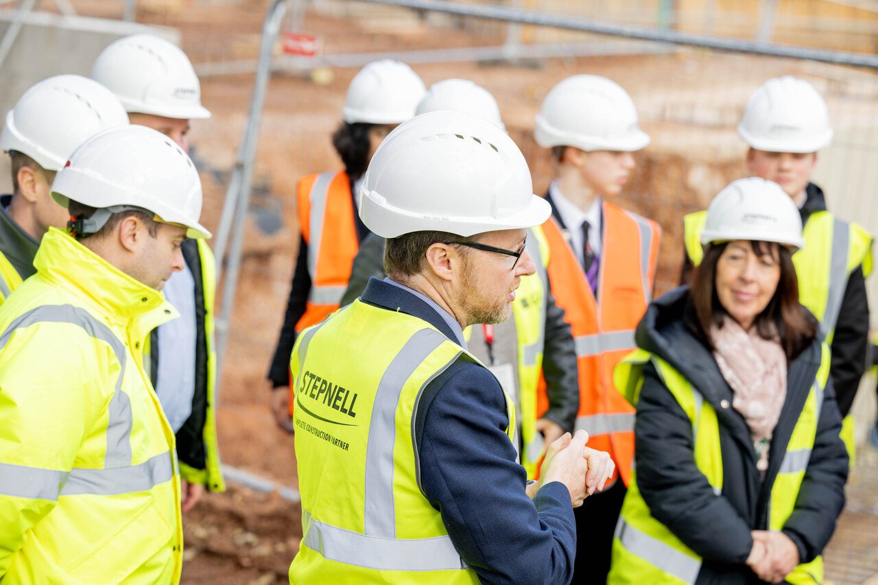 Steel Frame Up at Sixth Form Expansion - Stepnell